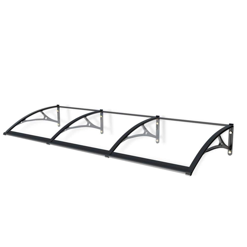 ARK DESIGN 11.8 ft. Clear Acrylic Door and Window Aluminum Fixed Awning ...