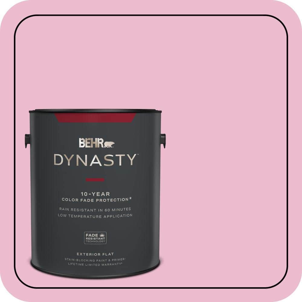 BEHR DYNASTY 1 gal. #P130-2A Dainty Pink Flat Exterior Stain-Blocking ...