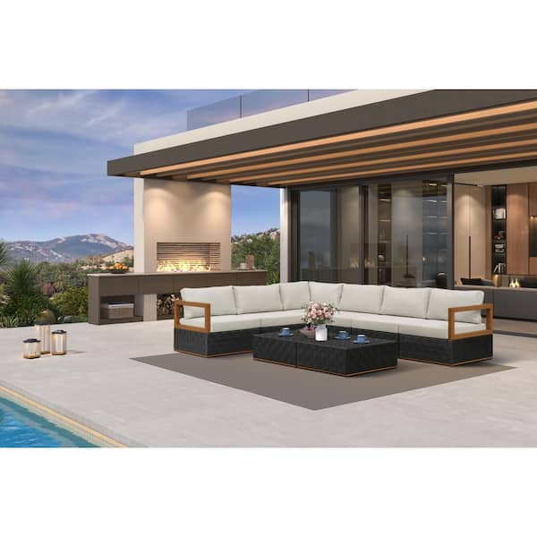 PURPLE LEAF 8-Pieces Patio Conversation Sets All Weather Outdoor Couch ...