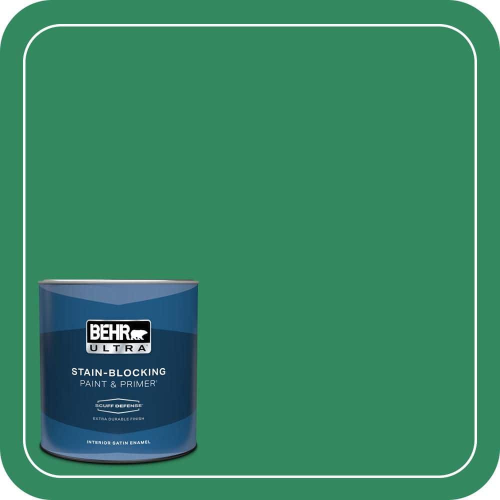 BEHR ULTRA 1 qt. #P420-6 Exquisite Emerald Extra Durable Satin Enamel ...