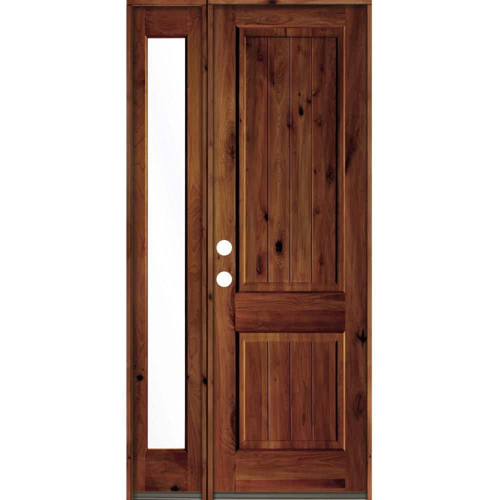 Krosswood Doors 44 in. x 96 in. Rustic Knotty Alder Right-Hand/Inswing ...