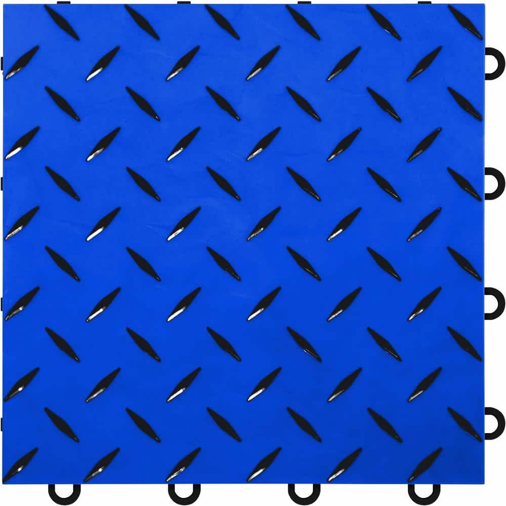 FLOORINGINC Nitro Pro 5/8 in. Garage Tiles, Shelby Blue/Black, 12 in. x ...