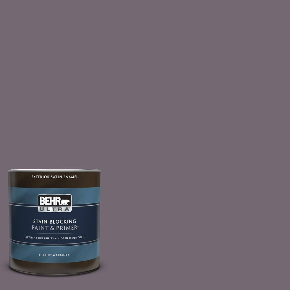 BEHR ULTRA 1 qt. #MQ1-33 Sultry Smoke Satin Enamel Exterior Paint ...