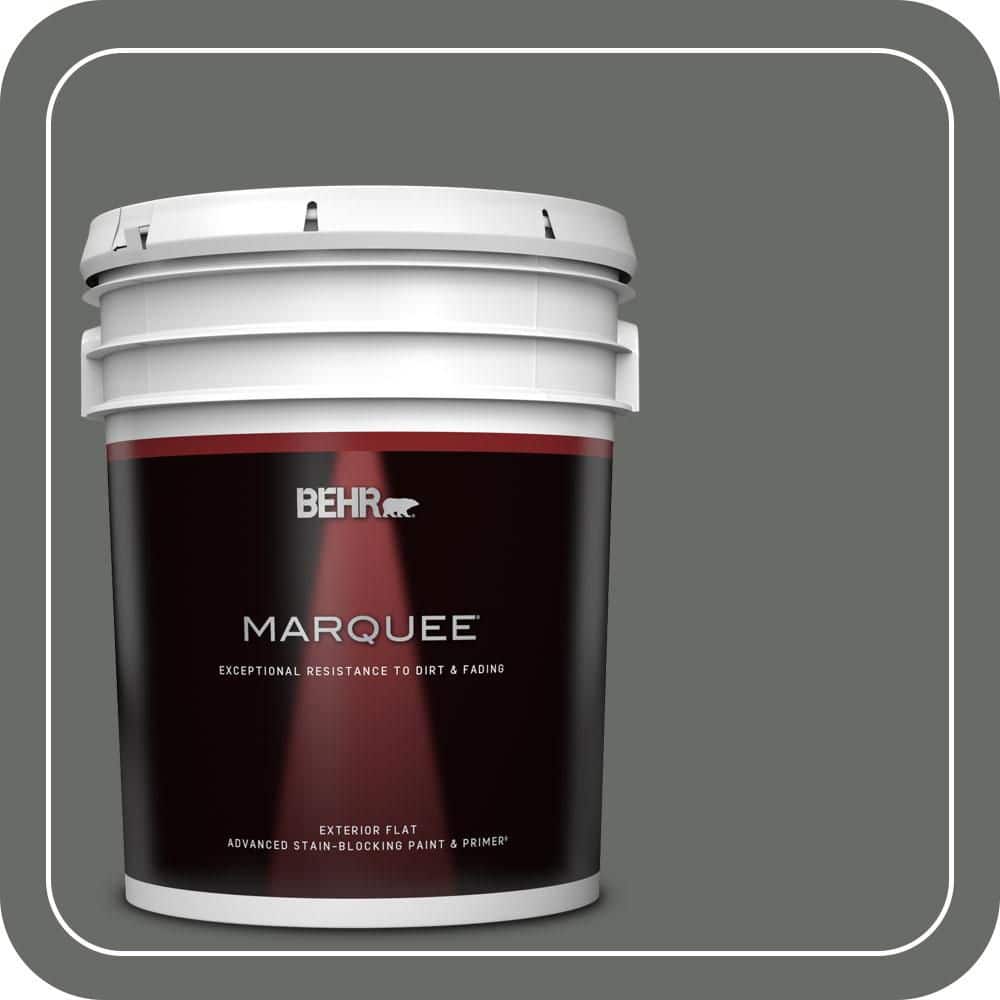 BEHR MARQUEE 5 gal. #BNC-26 Lunar Basalt Flat Exterior Paint & Primer ...