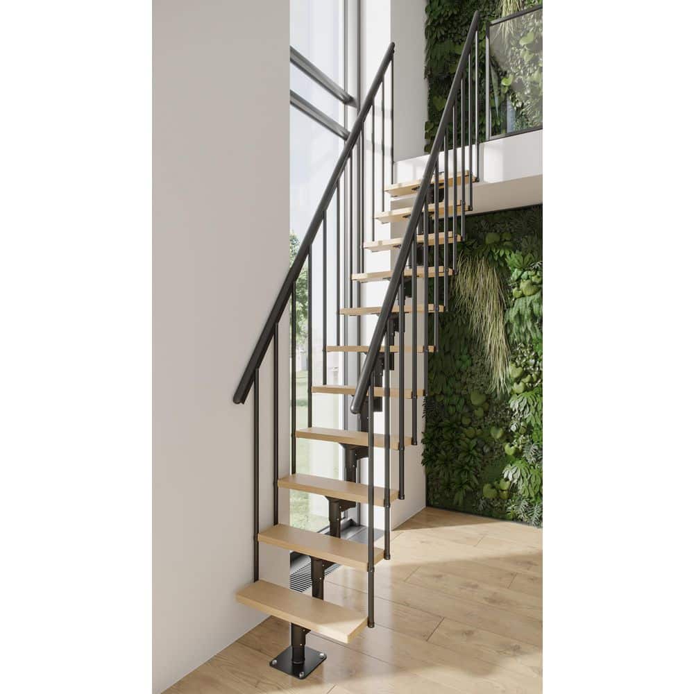 Dolle Dallas 36 in. H x 123 in. W Jet Black Steel Second Side Stair ...