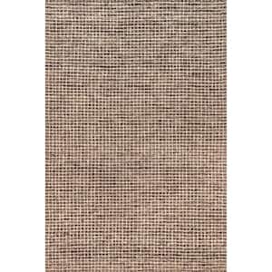 RUGS USA Melrose Checked Wool Grey 4 ft. x 6 ft. Area Rug SPCR01C-406 ...
