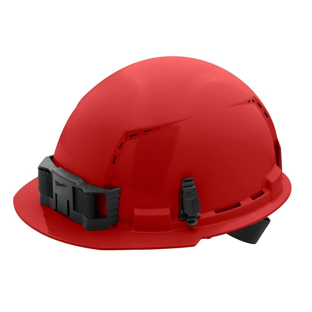Milwaukee BOLT Red Type 1 Class C Front Brim Vented Hard Hat with 4 ...