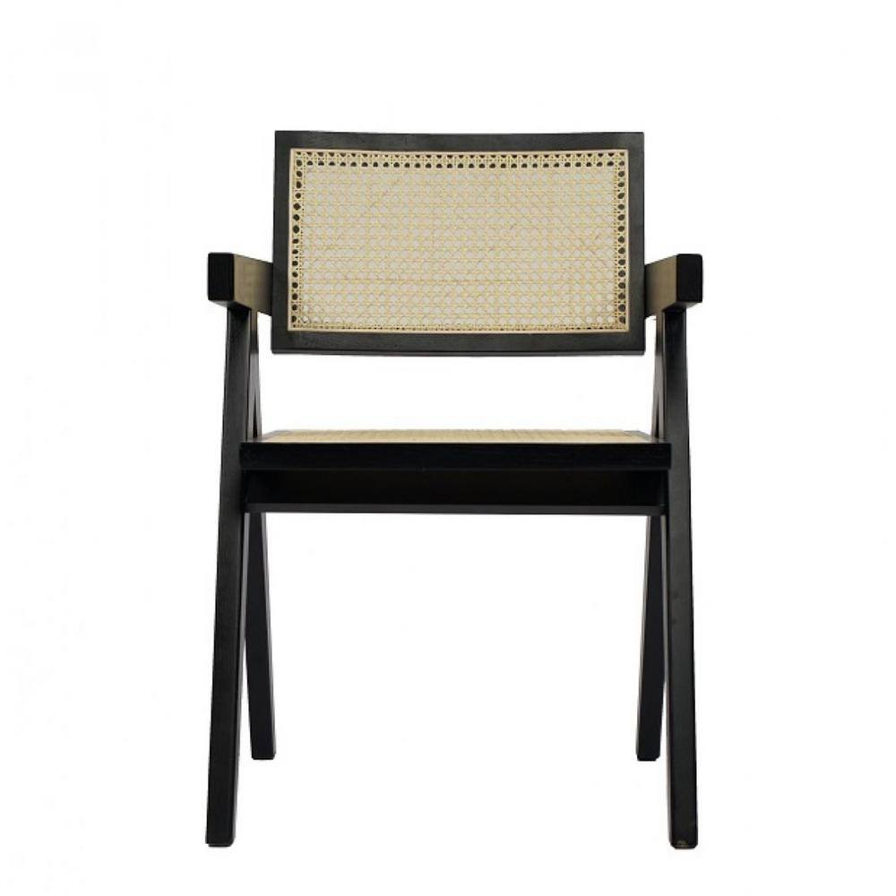 HomeRoots Natural And Black Wood Open Back Arm Chair 2000488002 - The ...