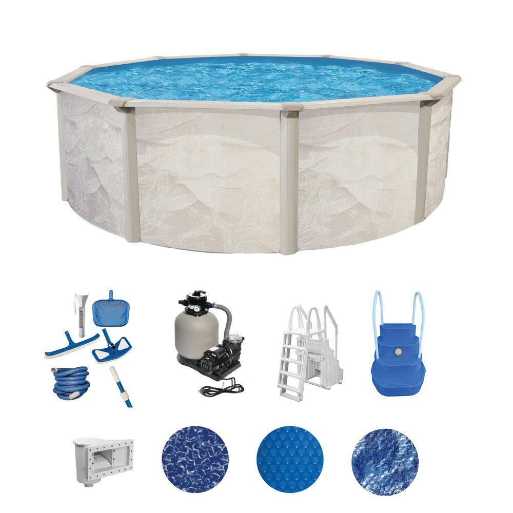 AQUARIAN Independence 21 ft. Round 52 in. Deep Hard Sided Above Ground ...