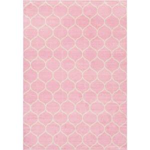 StyleWell Trellis Frieze Light Pink/Ivory 9 ft. x 12 ft. Geometric Area ...