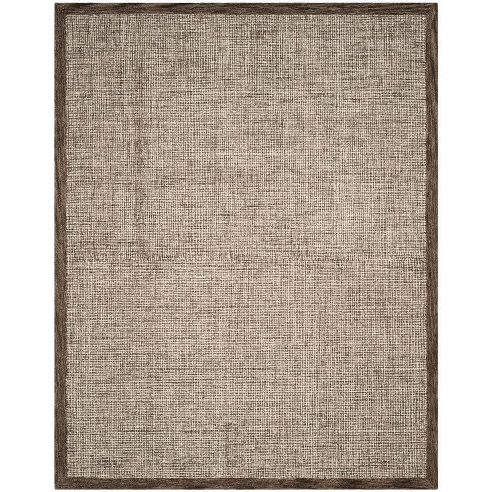 SAFAVIEH Abstract Brown/Ivory 10 ft. x 14 ft. Border Distressed Area ...
