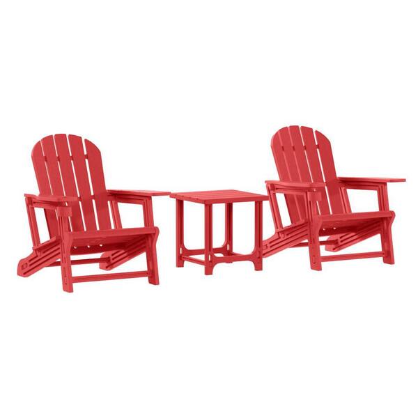 WESTIN OUTDOOR Coastline Red 3-Piece All Weather HDPE Poly Plastic ...