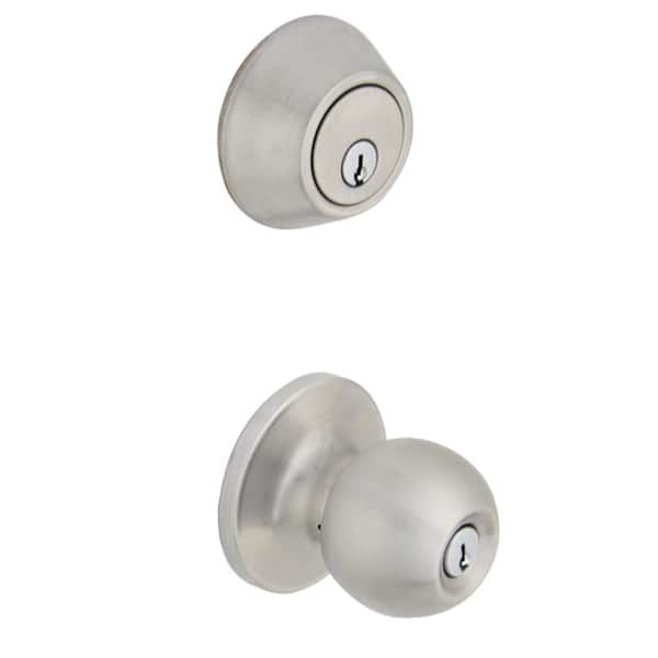 Defiant Simple Series Ball Stainless Steel Keyed Entry Door Knob with ...