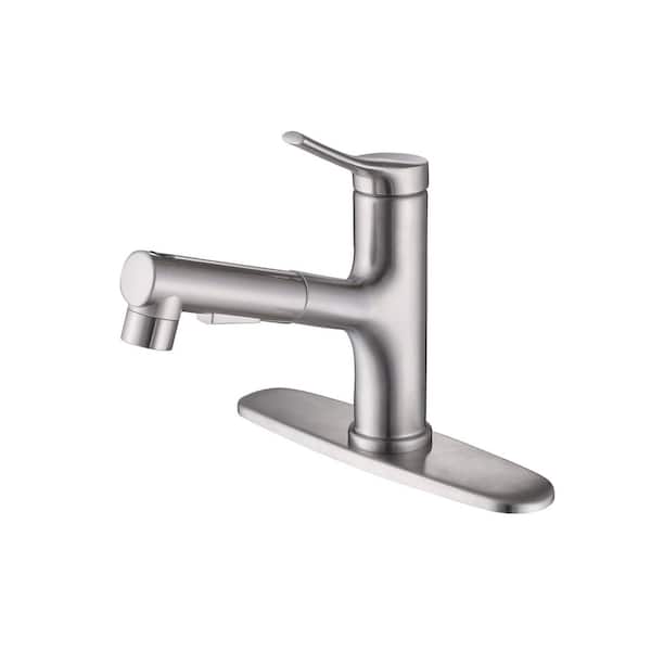 BEARSOLIM Single-Handle Pull-Out Sprayer Kitchen Faucet with Power ...