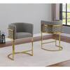Best Quality Furniture Evan 24 in. Dark Gray Low Back Gold Metal Frame ...
