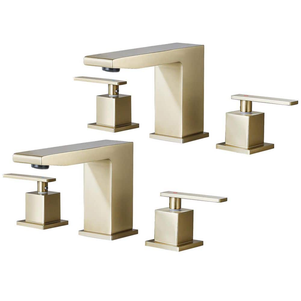 AKLFGN 2 Handles 8 in. Widespread Bathroom Faucet 3-Hole Sink Faucet in ...