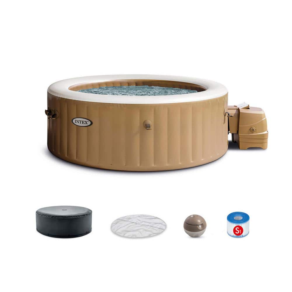 Intex PureSpa 4 Person 120 Jet Bubble Massage Inflatable Hot Tub Spa ...