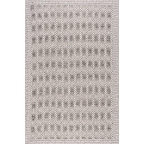 Tayse Rugs Serenity Solid Taupe 9 ft. x 12 ft. Indoor/Outdoor Area Rug ...