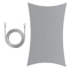 COLOURTREE 8 ft. x 12 ft. Rectangle Pro Ring Sun Shade Sail with Rope ...