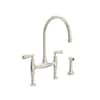 ROHL Perrin & Rowe Double Handle Bridge Kitchen Faucet in Polished ...