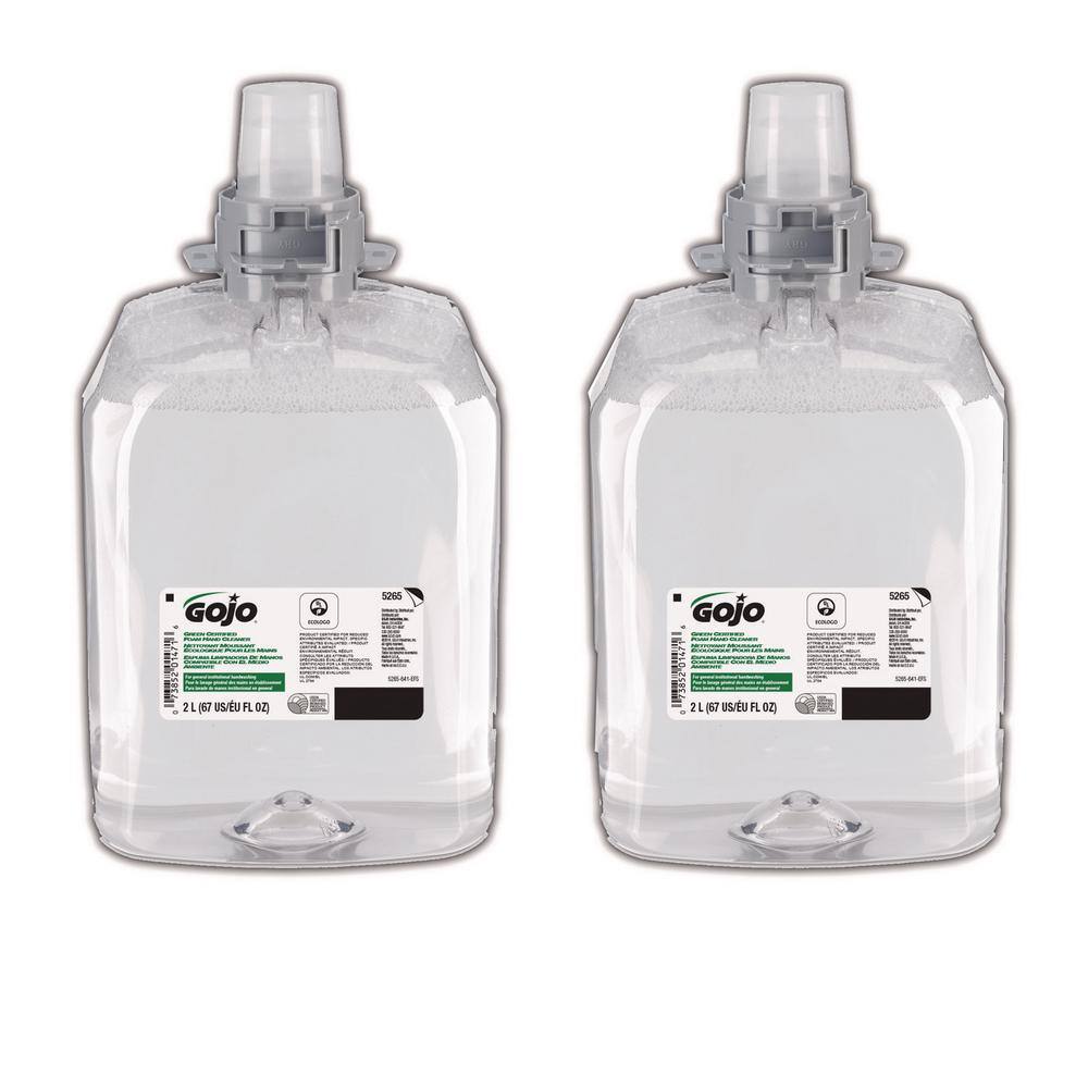 GoJo 2,000 mL Green Certified Foam Hand Cleaner, Unscented Refill, 2 ...