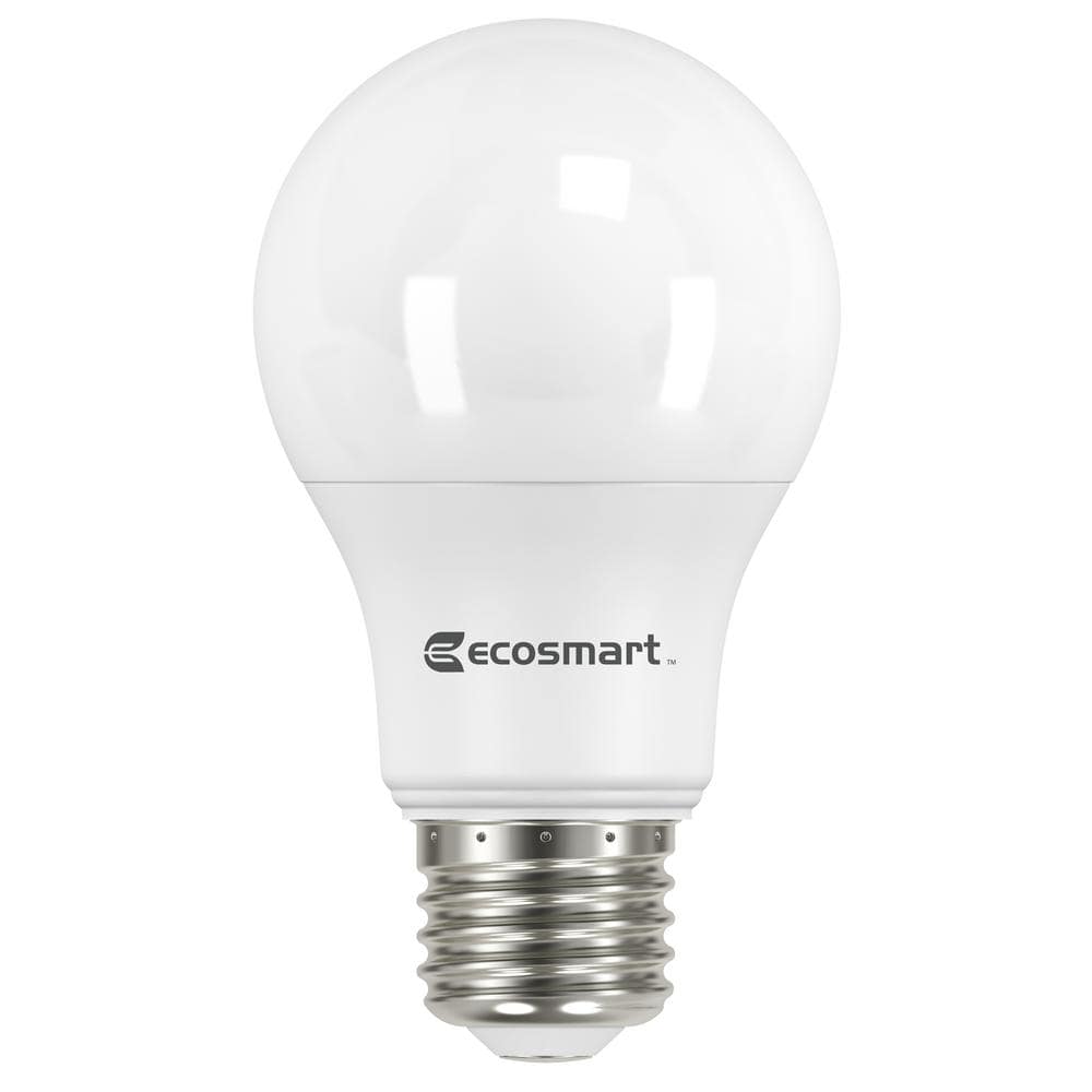 EcoSmart 60-Watt Equivalent A19 Dimmable Energy Star LED Light Bulb in ...