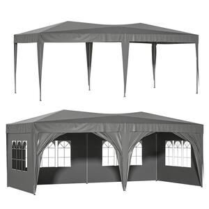 Outsunny Large 20 ft. x 10 ft. Gray Heavy Duty Storage Tent 84C ...