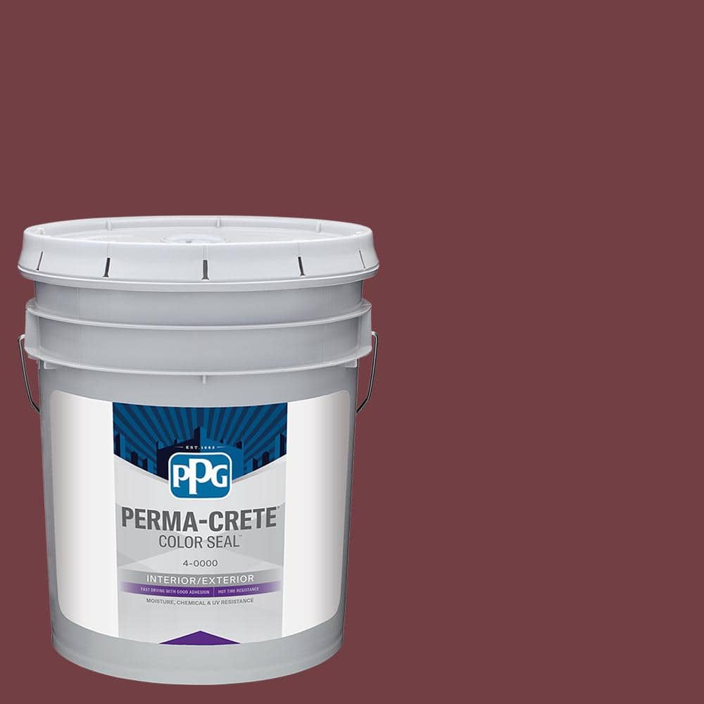 Perma-Crete Color Seal 5 gal. PPG13-04 Merlot Satin Interior/Exterior ...