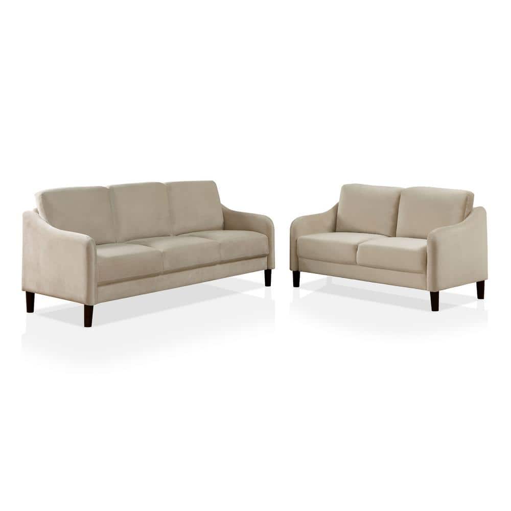Furniture of America Sassen 2-Piece Beige Sofa Set IDF-6496BG-2PC - The ...