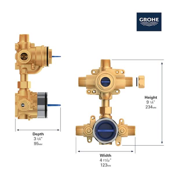 GROHE GrohSafe 3.0 Pressure Balance Rough-In Valve with integrated ...