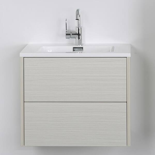 Streamline 23.6 in. W x 19.3 in. H Bath Vanity in Gray with Resin ...