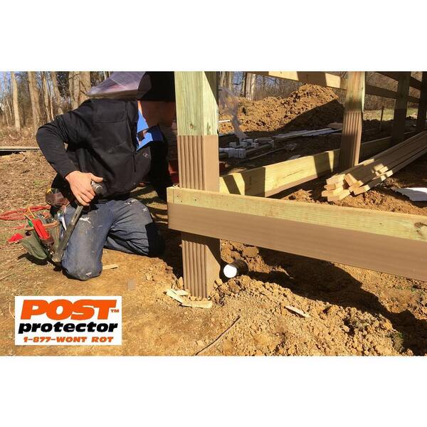 Post Protector 8 in. x 8 in. x 60 in. In-Ground Fence Post Decay ...