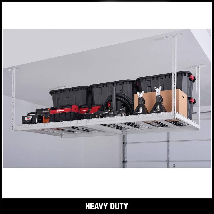 Adjustable Height White Celling Rack 96"Wx48"Dx42"H – BrickSeek