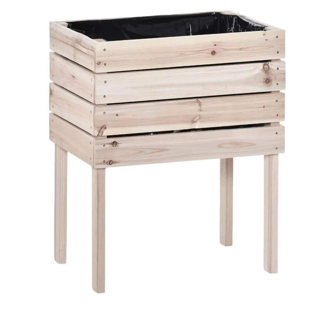 ESILOO 23.6 in. Wood Raised Garden Bed Set-Elevated Planter Box with ...