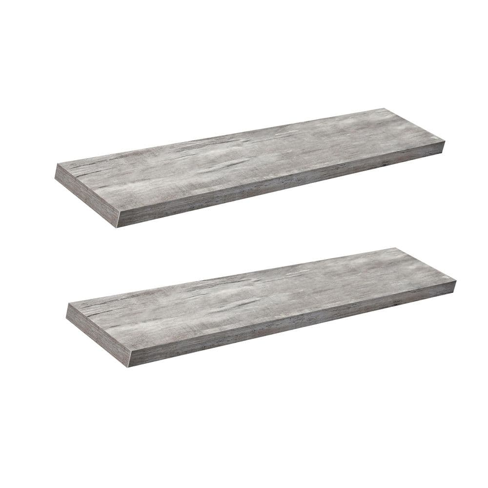 47 in. W x 9.25 in. D Grey Floating Shelves Decorative Wall Shelf (Set ...