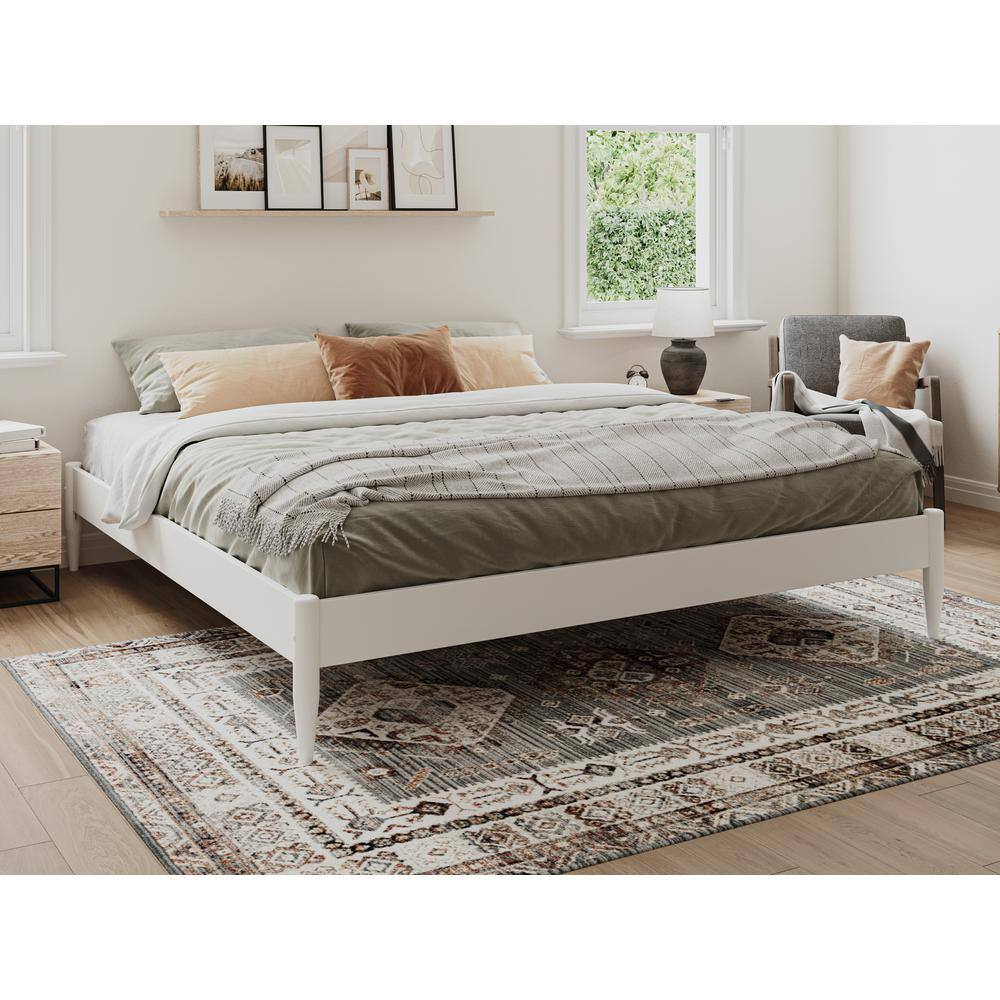 Reviews for AFI Pasadena 14 in. White Solid Wood Frame King Platform ...