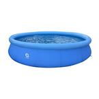 Intex 15 ft. x 42 in. Round Inflatable Swimming Pool with Ladder, Cover ...
