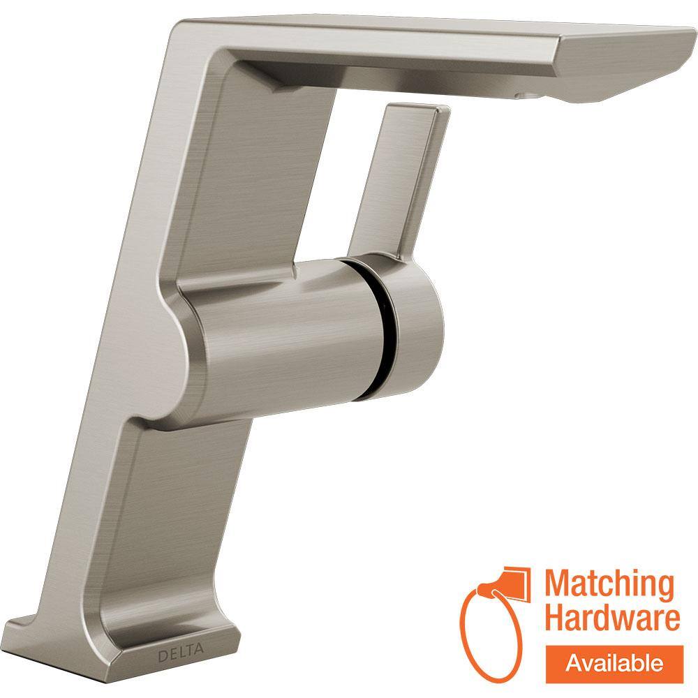 Delta Pivotal Single Handle Single Hole Bathroom Faucet in Lumicoat ...