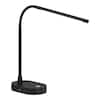Hampton Bay 20 in. Black LED Table Task Lamp with 5-Volt 2 Amp USB ...