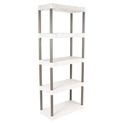 White - Plastic - Freestanding Shelving Units - Shelving - The Home Depot