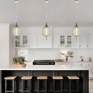 Oaks Aura Brillio 1-Light Chrome Elegant 6.7 in. Crystal Pendant Light ...