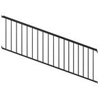 Pegatha Plus 8 ft. x 36 in. Black Fine Textured Aluminum Stair Rail Kit ...