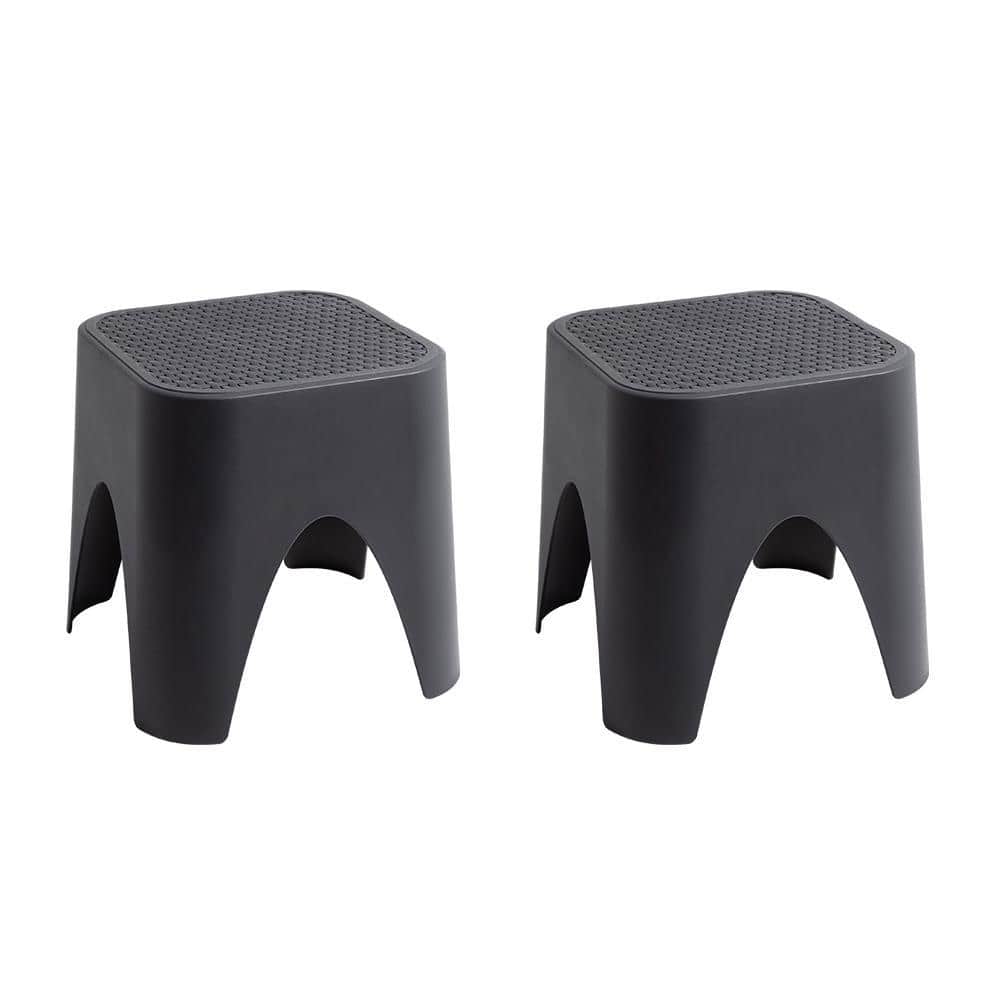 Lagoon Mallorca Black Rattan Top Stackable Outdoor Side Table (2-Pack ...