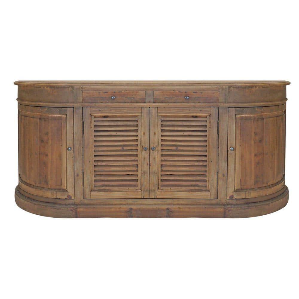 Benjara Brown Wood Top 70 in. Sideboard with 2 Shuttered Doors BM297321 ...