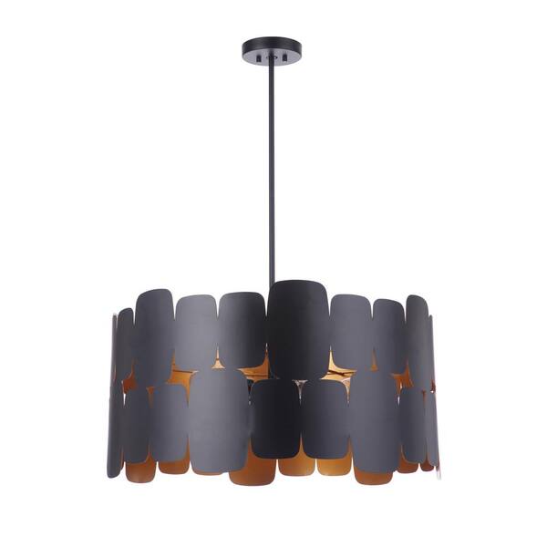 CRAFTMADE Sabrina 60-Watt 5-Light Flat Black/Gold Luster Finish Dining ...