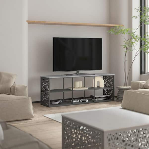 GALANO Candence 63.0 in. Concrete Cool Gray TV Stand Fits TV s up to 65 in. SH CCMTPU7529AY