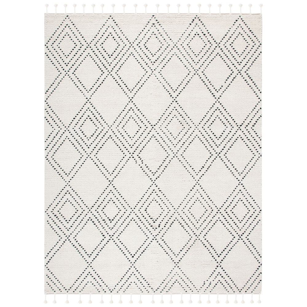 SAFAVIEH Casablanca Ivory/Black 8 ft. x 10 ft. Multi-Diamond Area Rug ...