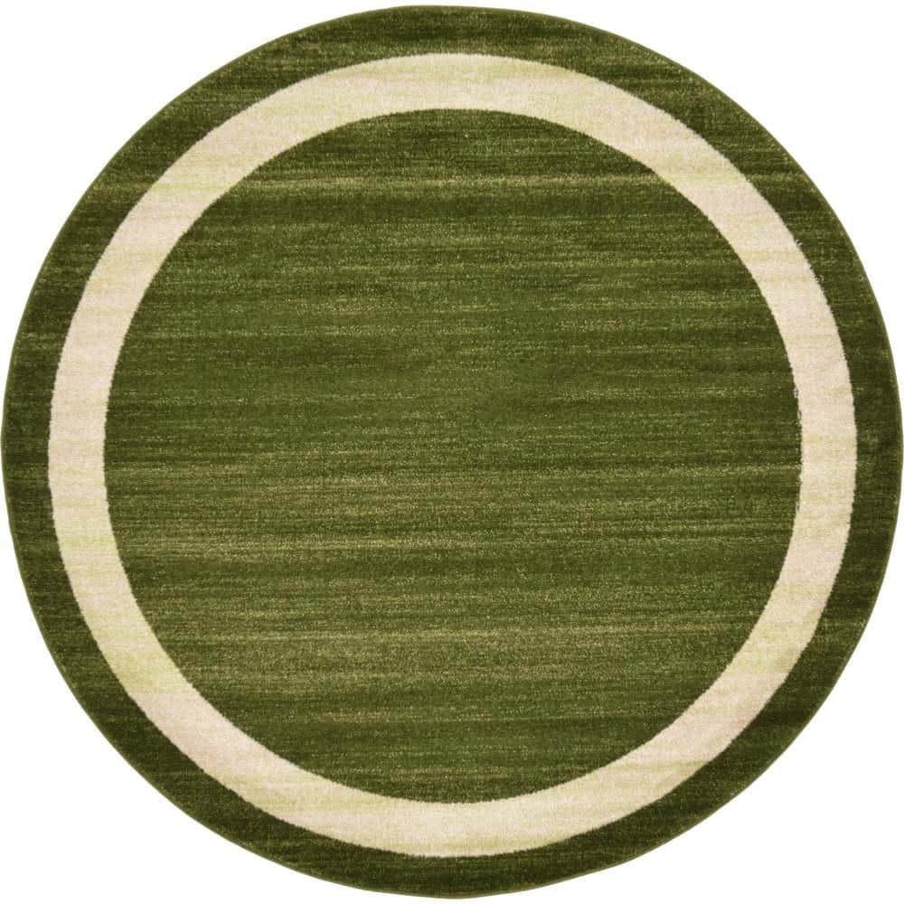 Unique Loom Del Mar Maria Green 6' 0 x 6' 0 Round Rug 3127365 - The ...