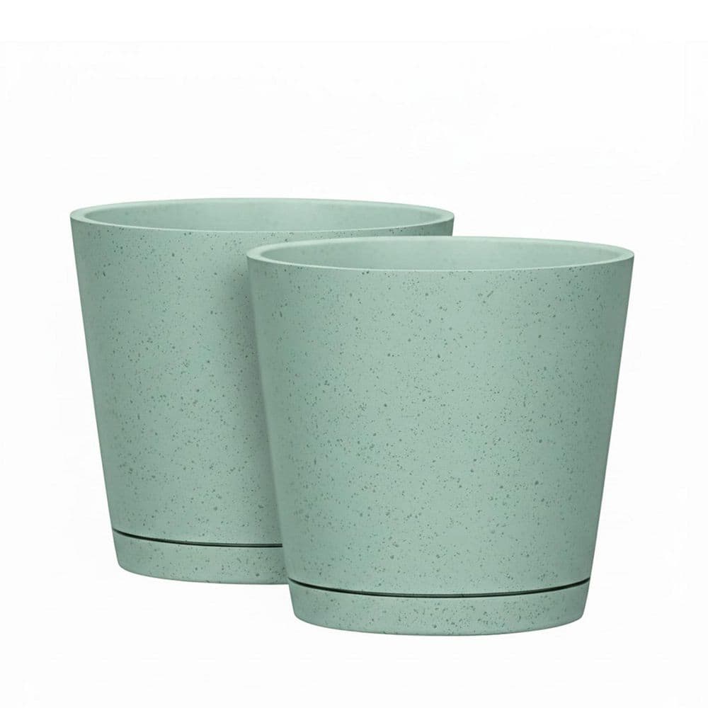 Lark & Vine Vibe Sage Resin Recycled Materials Planter Set (6 in. L x 6 ...