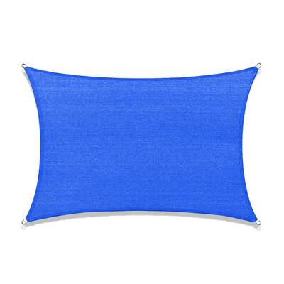 BOEN Sunshade Sail Canopy 18 ft. x 18 ft. Blue Square Awning UV Block ...